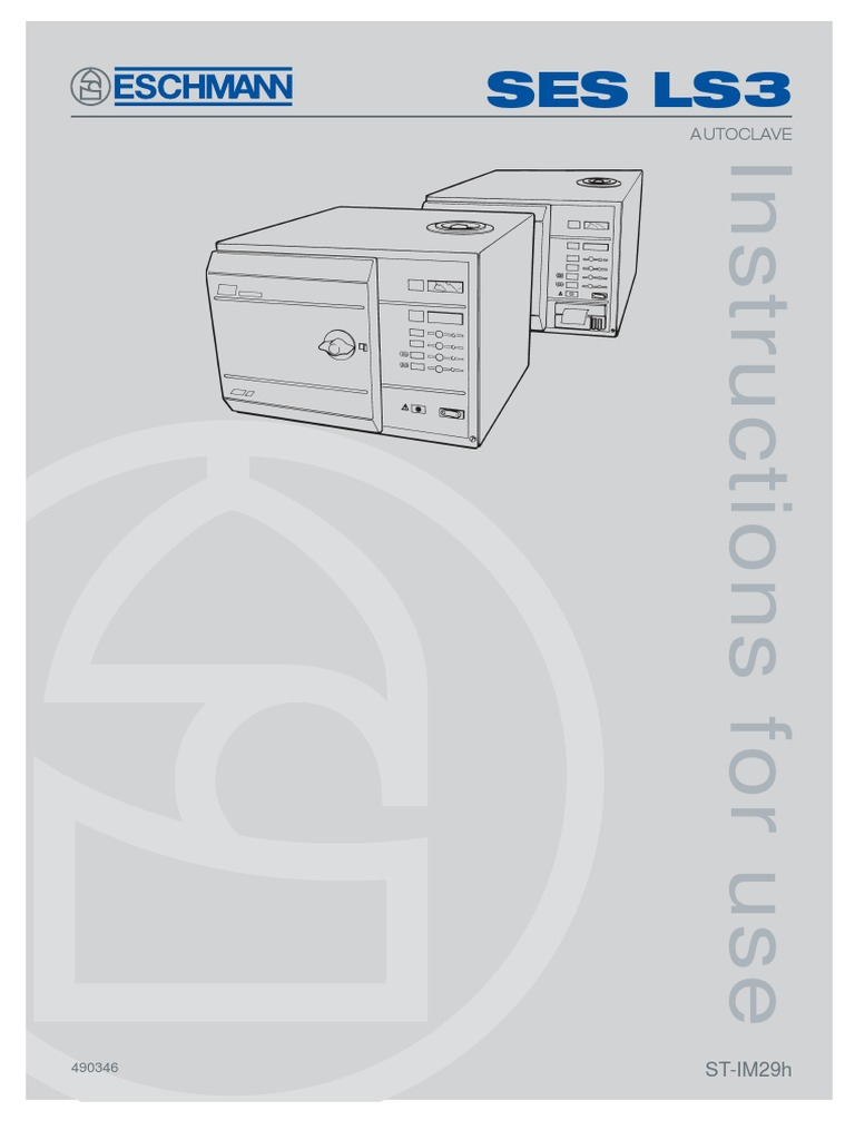 Eschmann SES Little Sister 3 Autoclave - User Manual | PDF | Purified ...