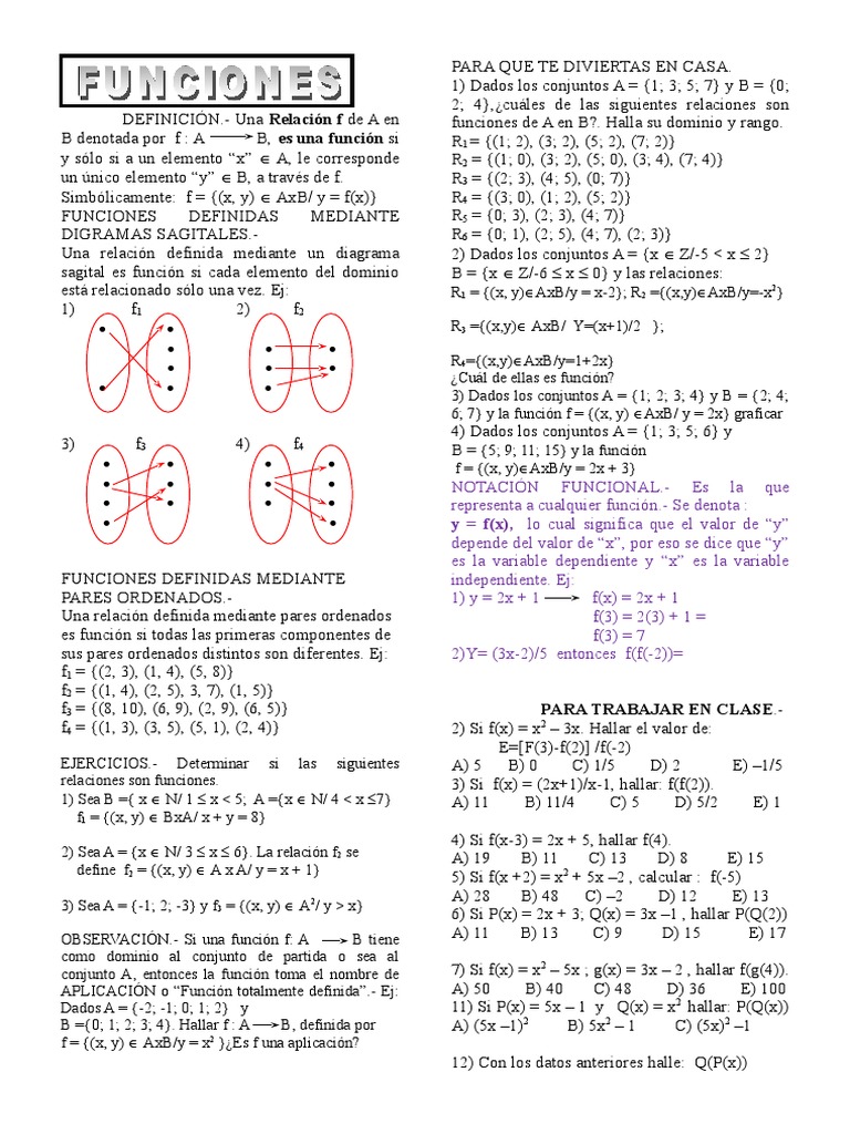 Funciones 3 | PDF | Función (Matemáticas) | Enseñanza de matemática