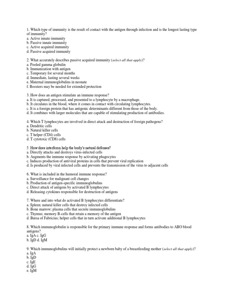 Final Exam Anatomy and Physiology | PDF | Adaptive Immune System ...