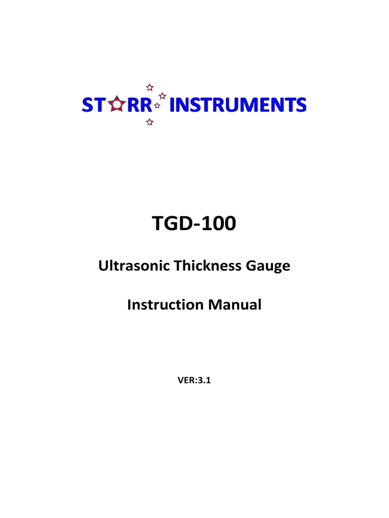 IC-TGD-100 User's Manual | PDF | Calibration | Ultrasound