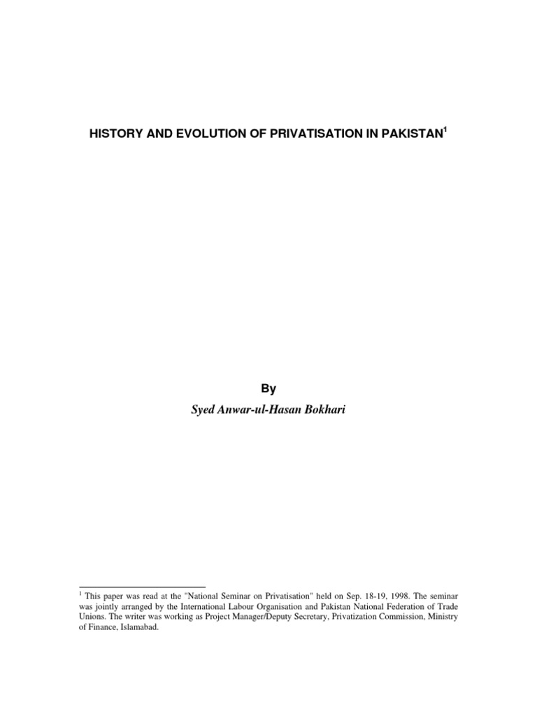 History and Evolution of Privatization in Pak. | PDF