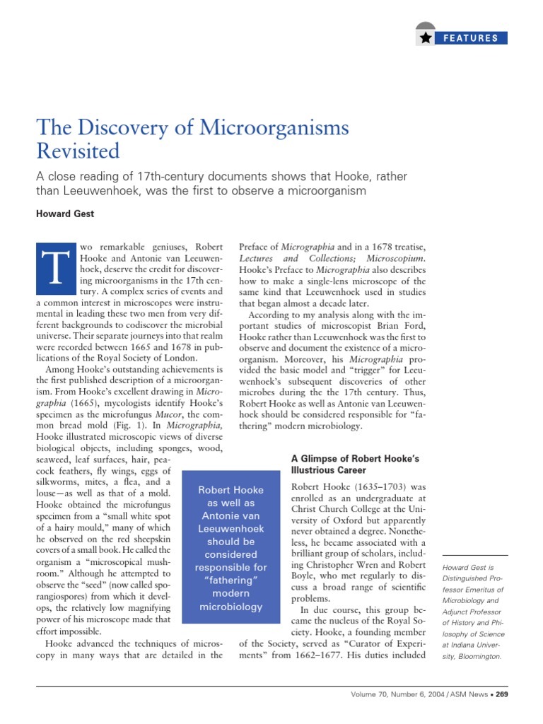 Articulo The Discovery of Microorganisms Revisited | PDF ...