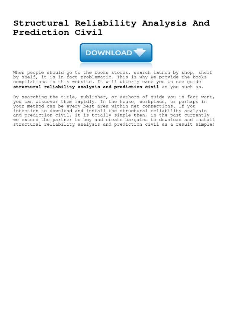 Structural Reliability Analysis and Prediction Civil PDF | PDF | Business