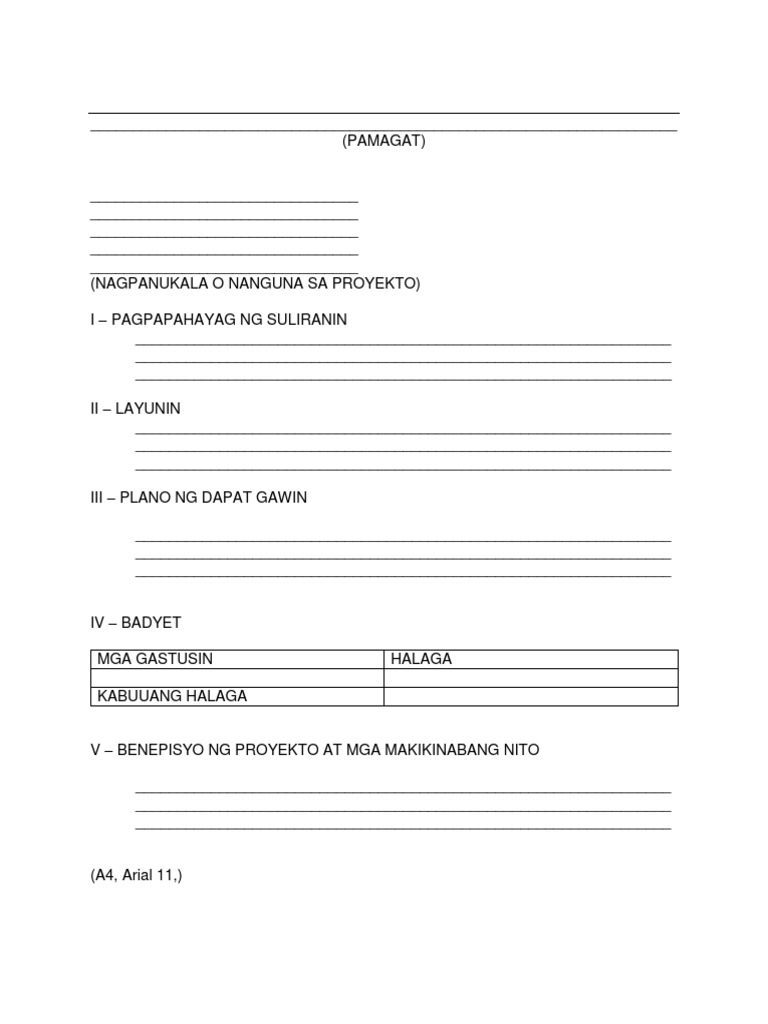 Format NG Panukala | PDF