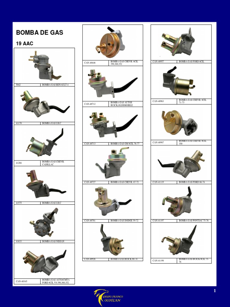 Catalogo de Bombas de Gasolina Automotriz Mecanicas | PDF | Dodge | Buick