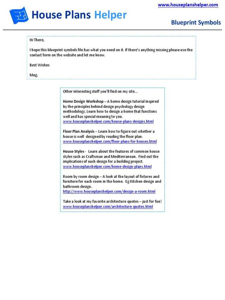 Blueprint Symbols Print Out PDF | PDF