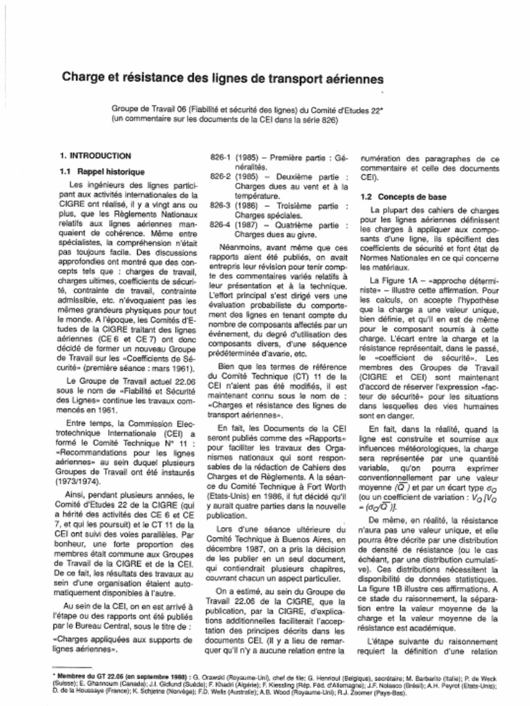 Charges et résistance des lignes aériennes | PDF | Commission ...