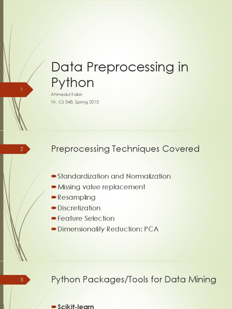 Kabir Data Preprocessing Python | PDF | Principal Component Analysis ...