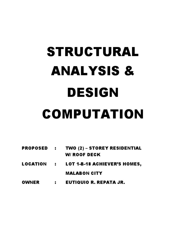 STRUCTURAL ANALYSIS 2 STOREY WITH DECK.pdf | Beam (Structure) | Concrete