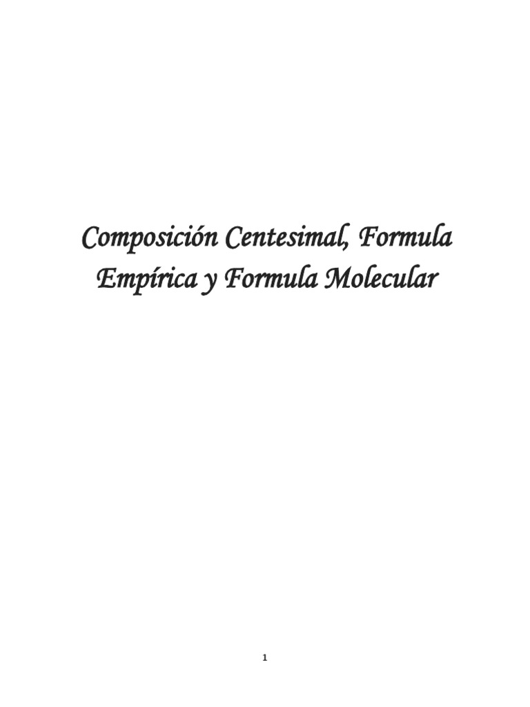 Composicion Centesimal | PDF | Compuestos químicos | Moléculas