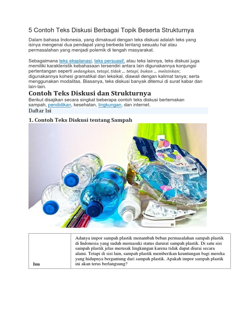 5 Contoh Teks Diskusi Beserta Contohnya | PDF