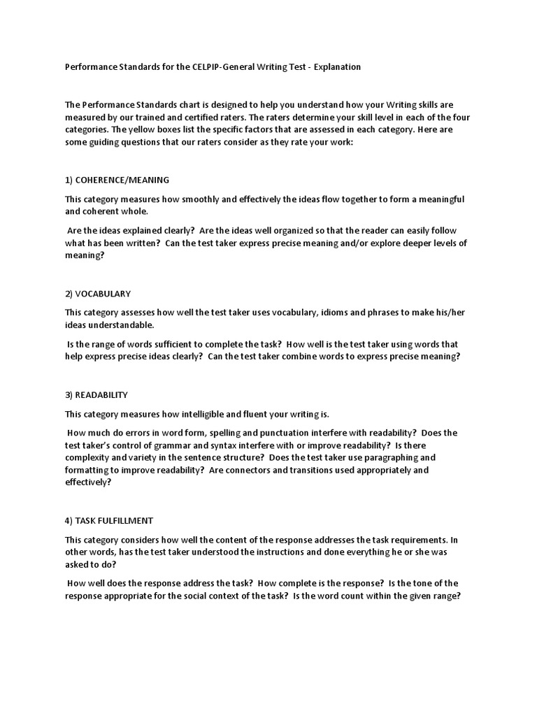 Understanding the CELPIP Writing Evaluation: An Explanation of the ...