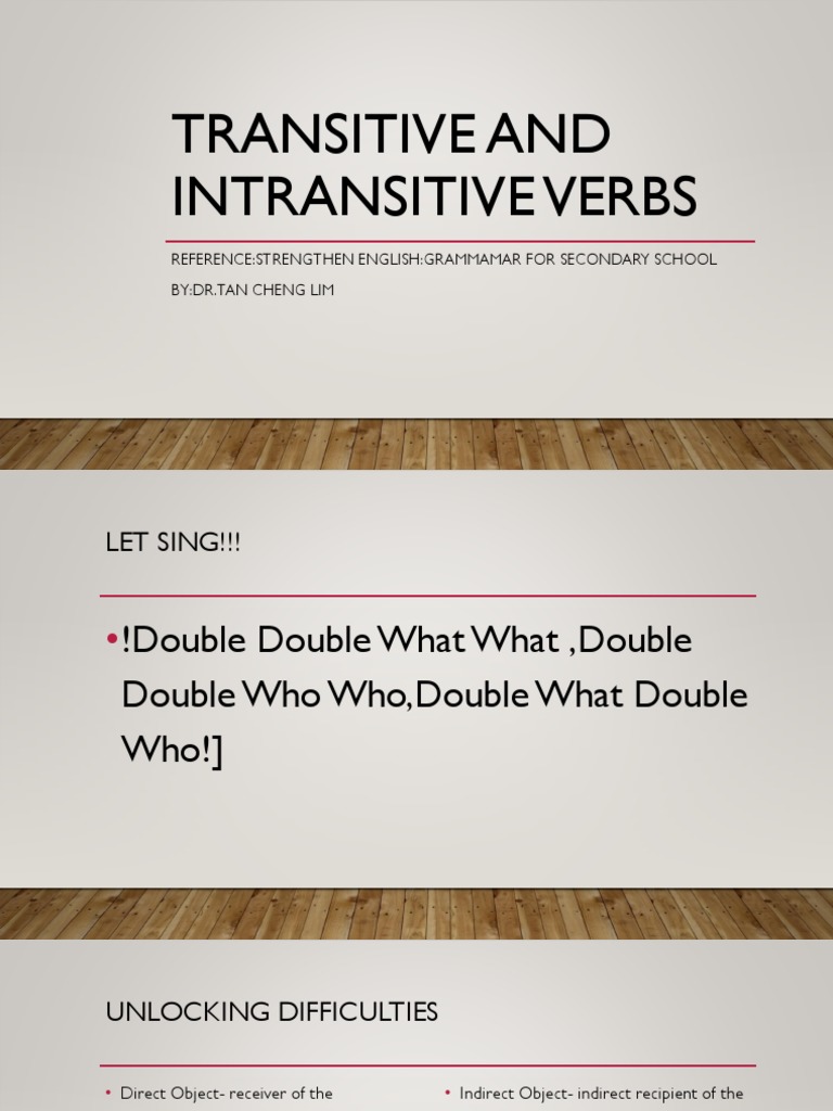 Transitive and Intransitive Verbs Guide | PDF | Verb | Object (Grammar)