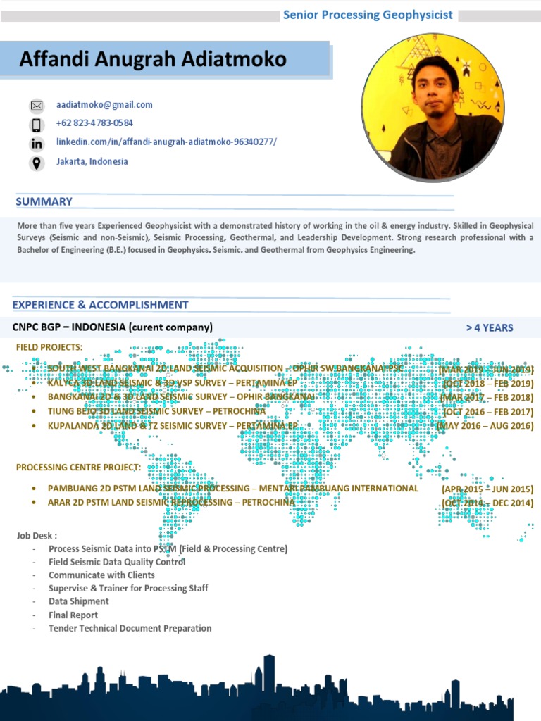 CV Senior Processing Geophysicist | PDF | Reflection Seismology ...