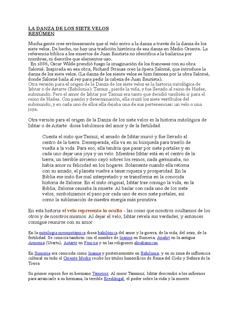 Orígenes de la Danza de los Siete Velos | PDF | Religión y creencia