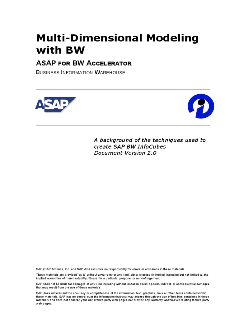 BW Multi Dimensional Data Modelling | PDF | Data Warehouse | Conceptual ...