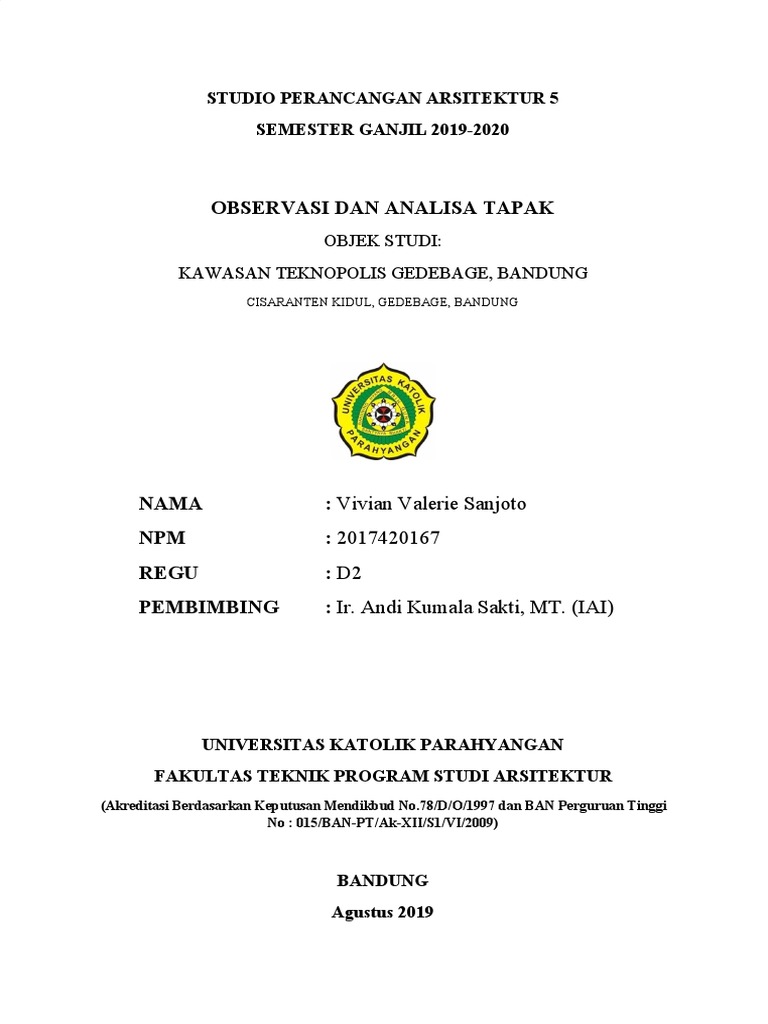 17 167 Vivian V 03 Observasi Dan Analisa Tapak PDF | PDF