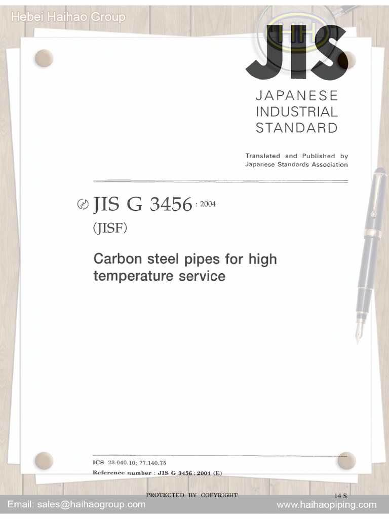 Jis G 3456 - 2004-Stpt-Carbon Steel Pipe For Hight Temp. Service | PDF ...