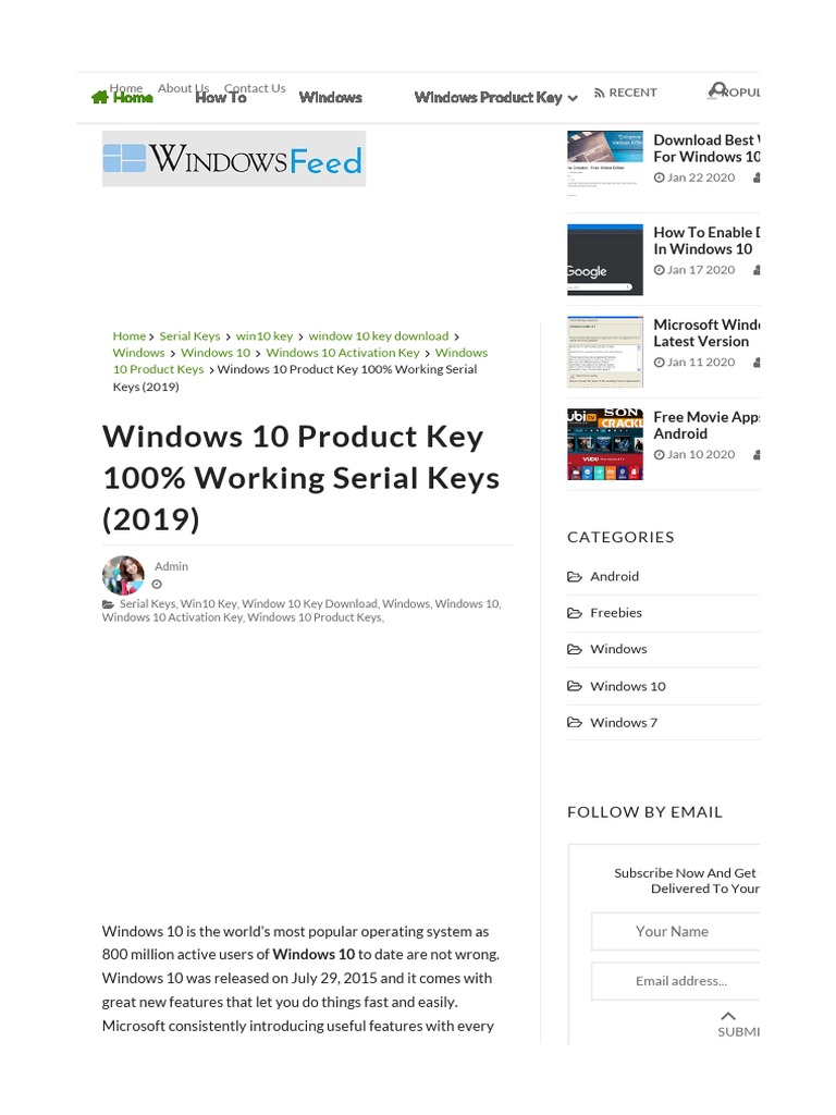 Windows10 Key | PDF | Windows 10 | Microsoft Windows