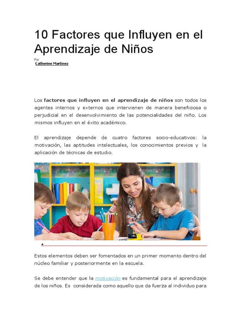 Factores | PDF | Familia | Aprendizaje
