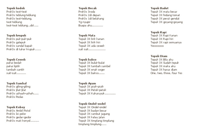 Kumpulan Tepuk | PDF