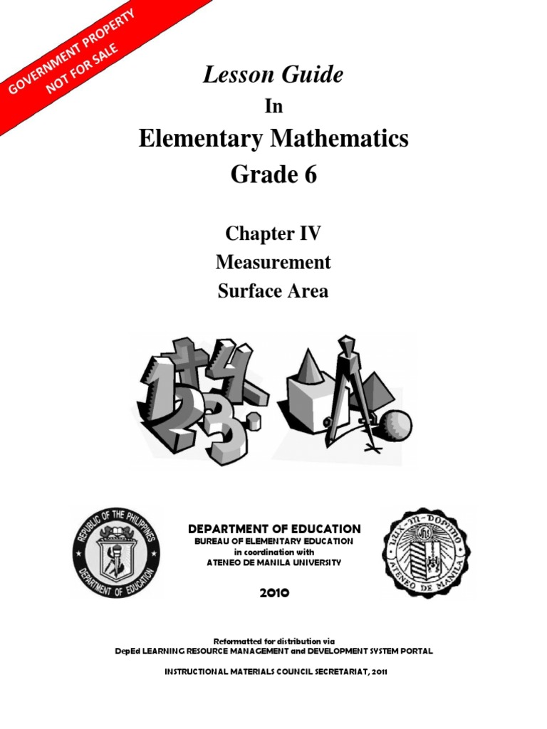 TG MATH 6 Surface Area | PDF | Area | Geometric Shapes
