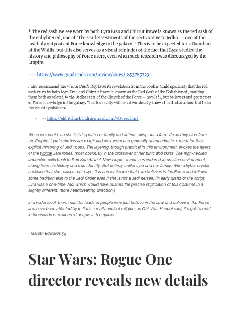 Red Sash Quotes | PDF | Star Wars | Rogue One