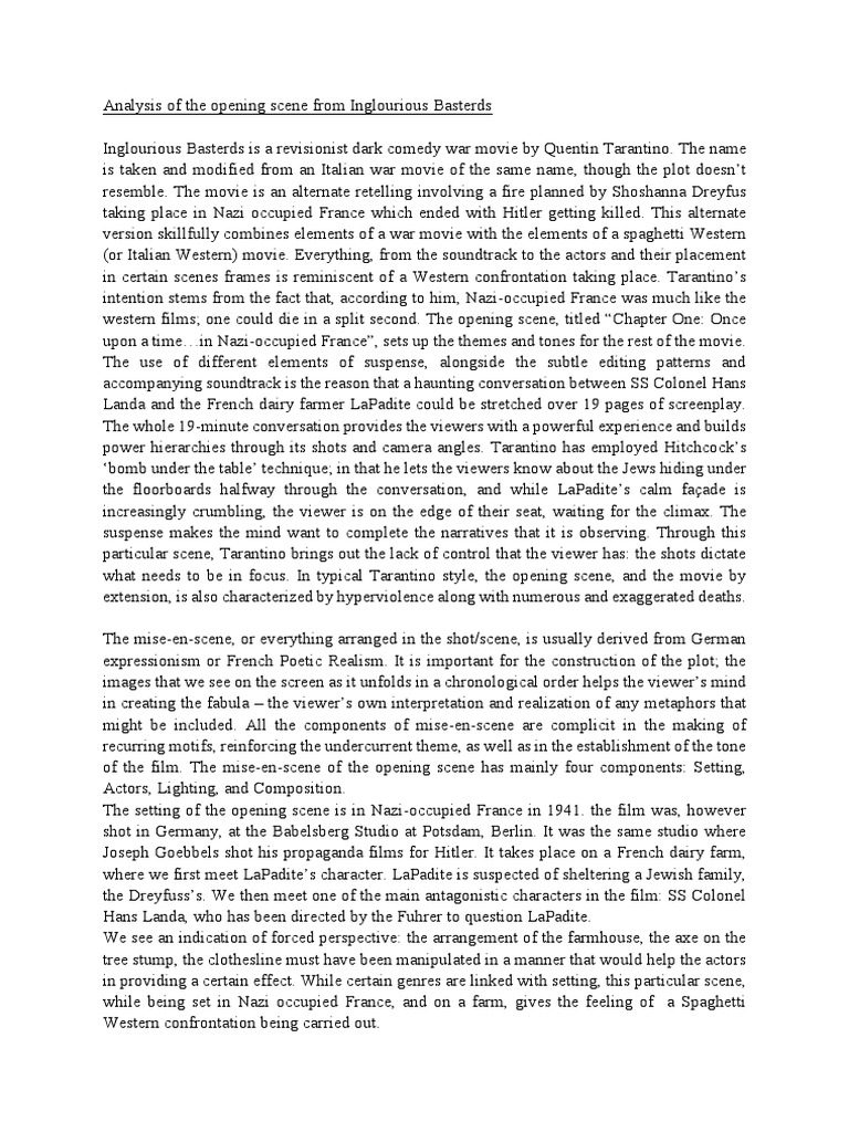 Analysis of Inglourious Basterds | PDF