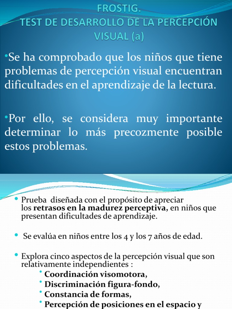 Test de Frostig | PDF | Aprendizaje | Percepción
