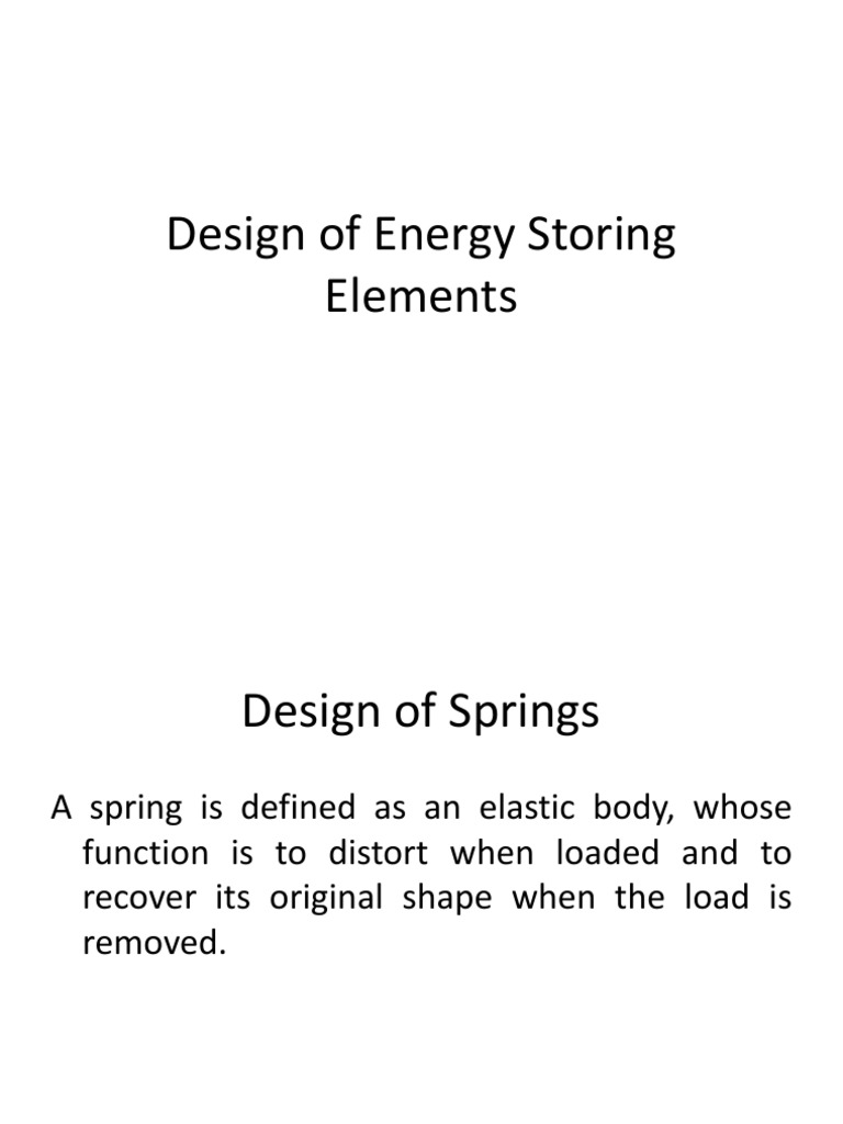 Design of Energy Storing Elements | PDF