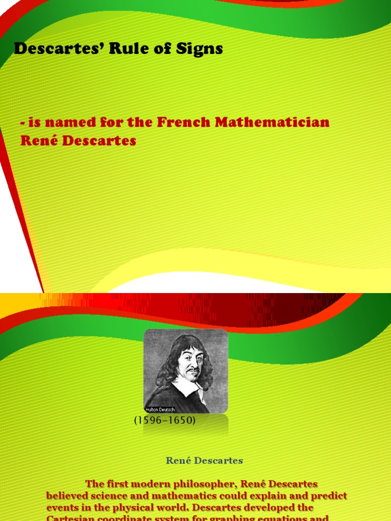 Descartes' Rule of Signs | PDF | Zero Of A Function | Numbers