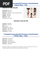 Vocabulario 6 (Physical Appearance) For Aptis | PDF | Cabello humano | Moda