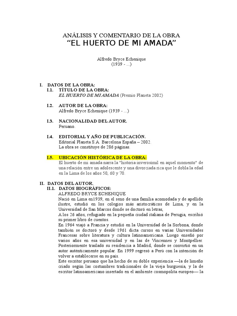 El Huerto de Mi Amada | PDF | Novelas