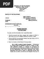 Urgent Motion To Post Bail | PDF | Bail | Prosecutor