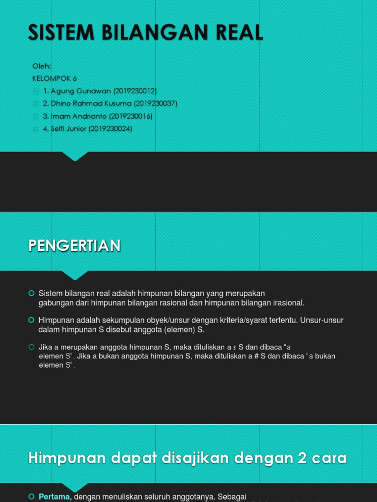 ALJABAR - Sistem Bilangan Real | PDF