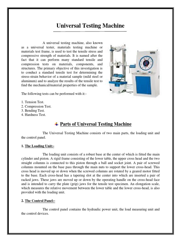 Utm PDF | PDF | Ultimate Tensile Strength | Machines