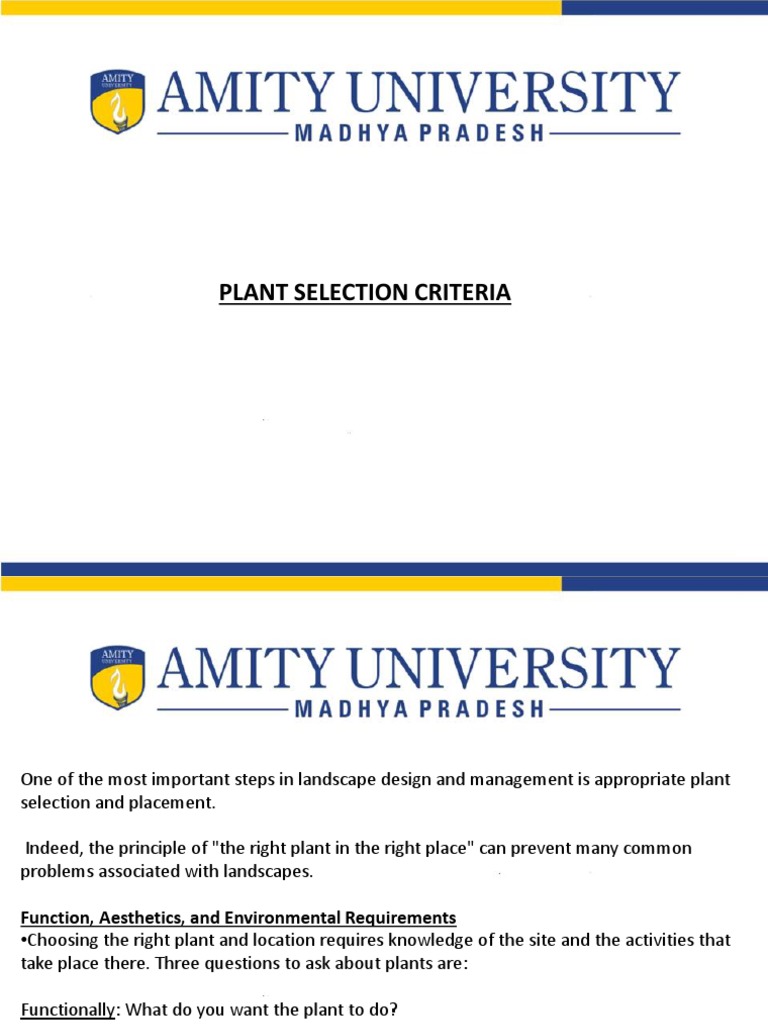 Plant Selection Criteria for Landscaping | PDF | Soil | Irrigation