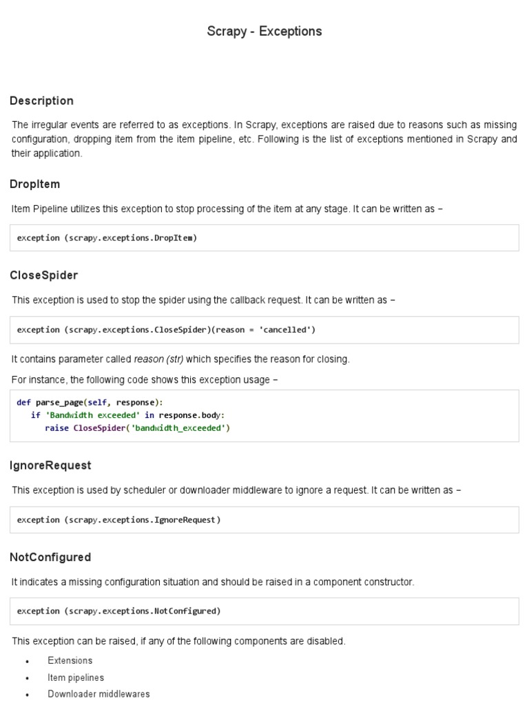 Scrapy Selectors Pdf Class Computer Programming Parameter Computer Programming