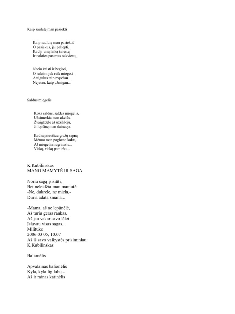 Eilerasciai Maziausiems | PDF