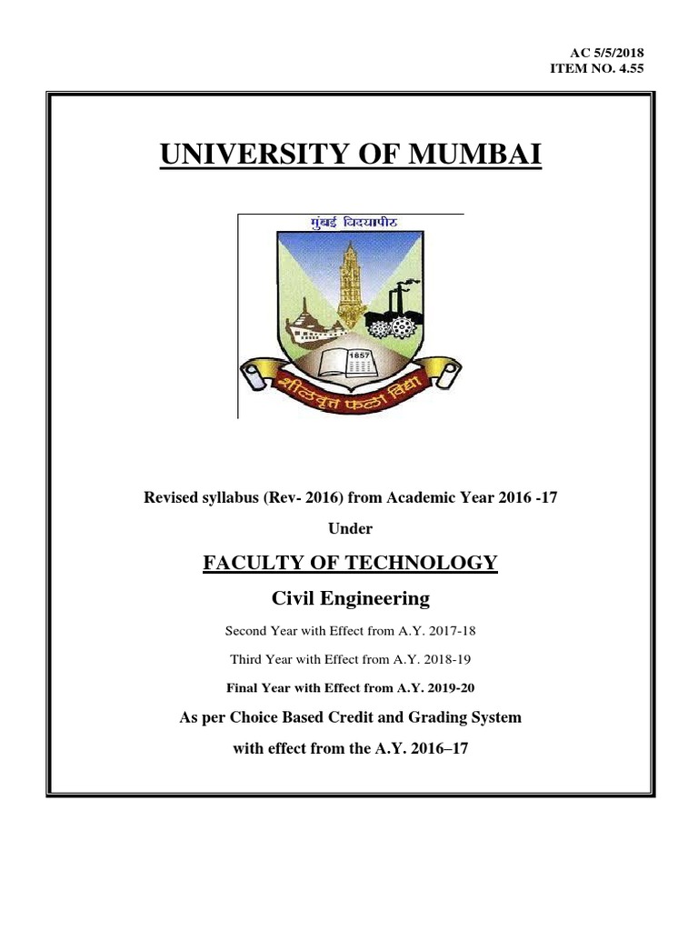 Be Civil CBCGS 2019 Syllabus (Mumbai University) | PDF | Spillway | Dam