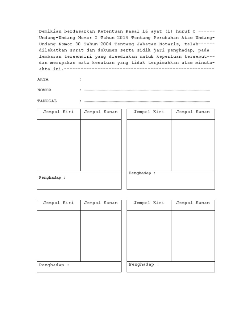 Formulir Cap Jempol | PDF | Hukum