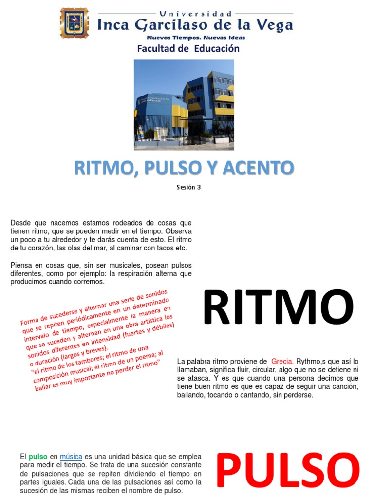 Ritmo, Pulso y Acento (Sesión 3) | PDF | Ritmo | Tempo
