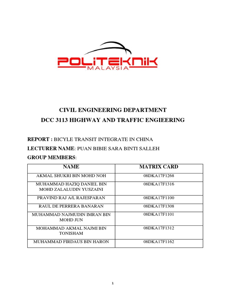 Report Case Study Highway | PDF | Transport | Sustainable Transport