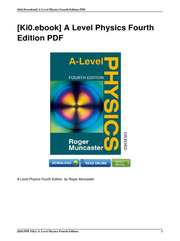 A Level Physics by Roger Muncaster PDF | PDF