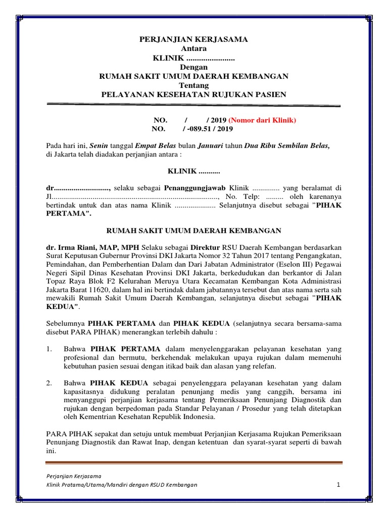 Draft Rujukan Klinik - Rsud Kembangan | PDF