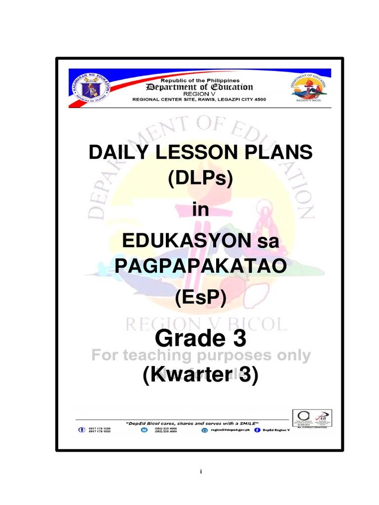 ESP 3 3rd Quarter | PDF | Philippines