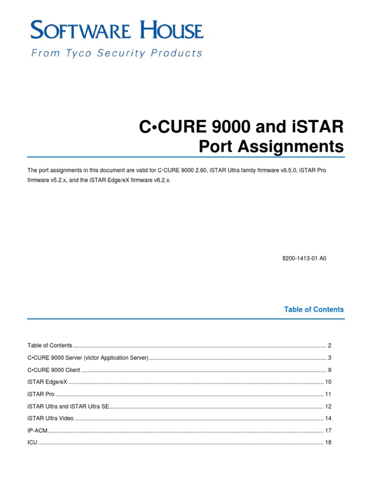CCURE v2.60 iSTAR Ports - 8200 1413 01 - A0 | PDF | Port (Computer ...