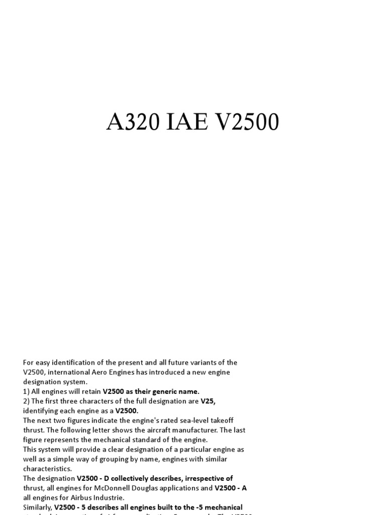 A320 Iae V2500 | PDF
