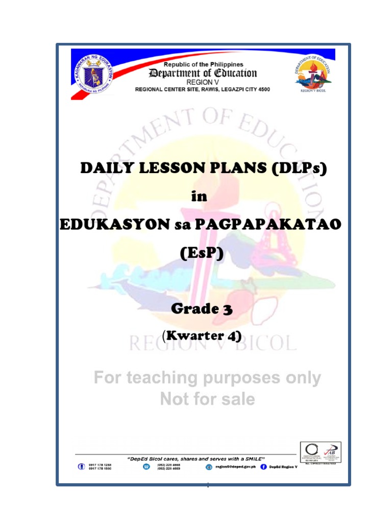 Daily Lesson Plans for Grade 3 EsP | PDF