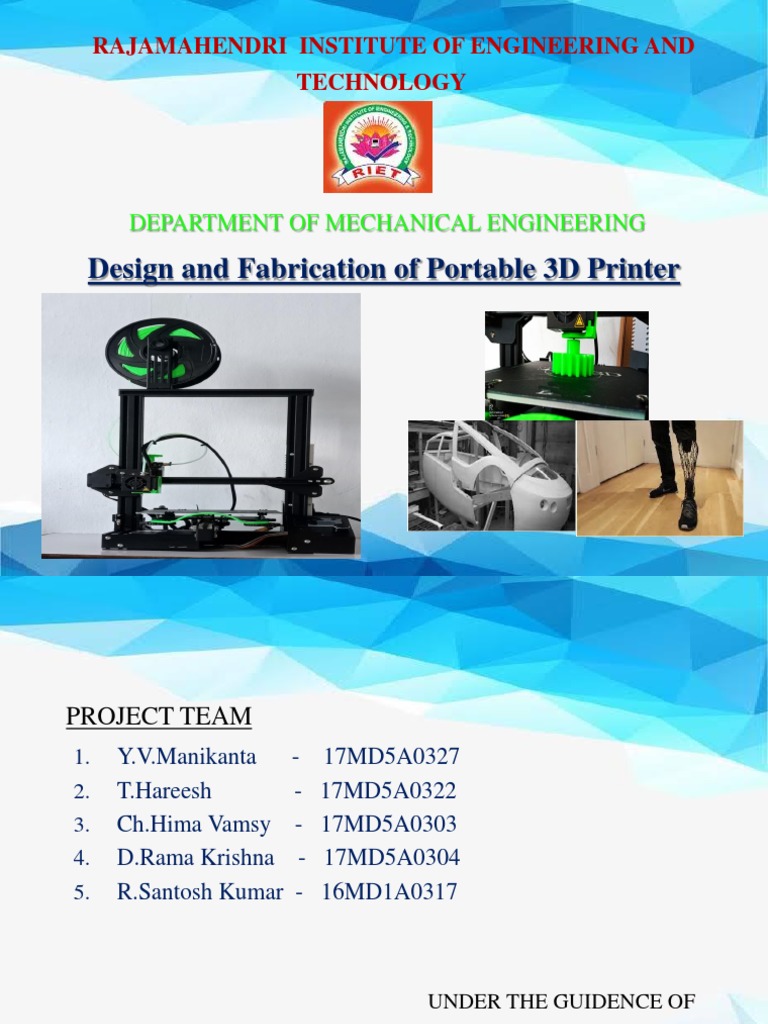 Design and Fabrication of 3d Printing | PDF | 3 D Printing | Economic ...
